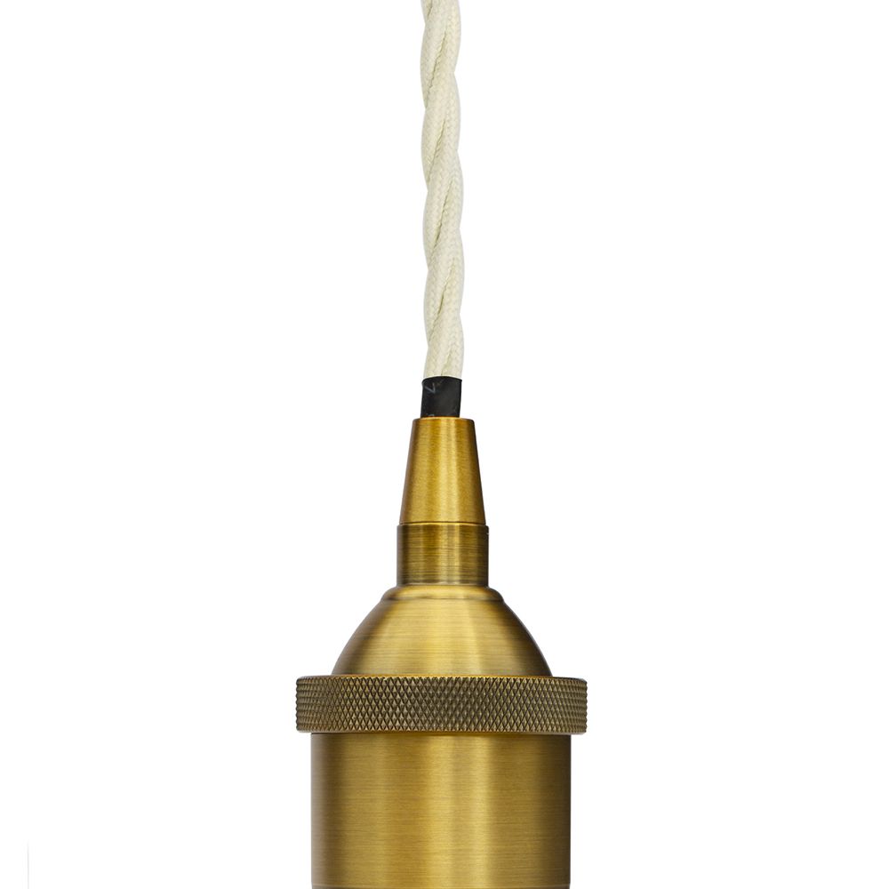 Soho Lighting Antique Gold Decorative Bulb Holder with Cream Twisted ...