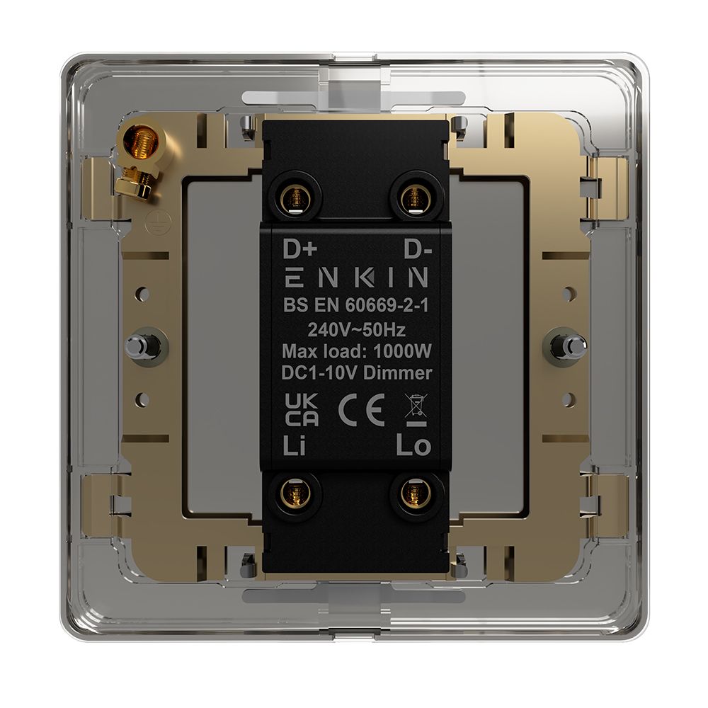 Soho Lighting Brushed Brass 1 Gang 1000W DC1-10V Dimmer Switch - Elesi