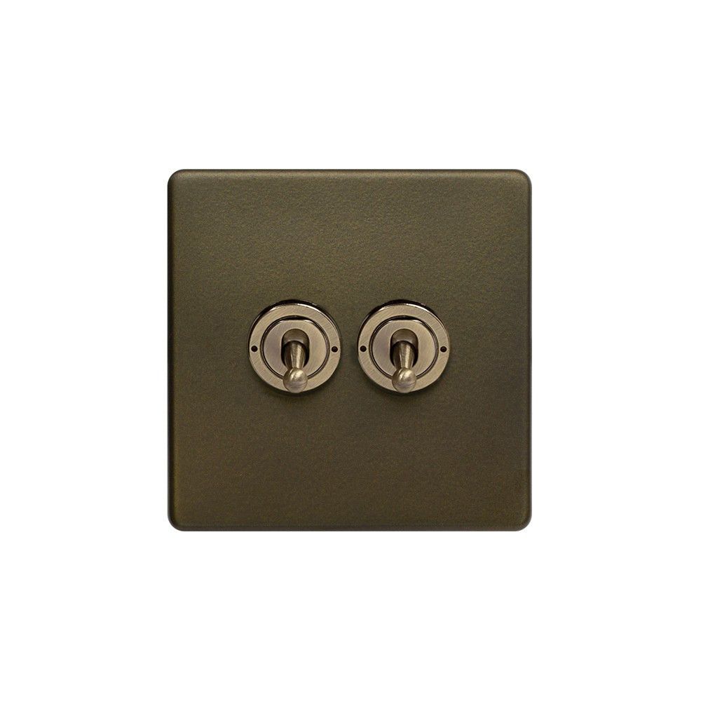 Soho Lighting Bronze 20A 2 Gang Intermediate Toggle Black Inserts ...