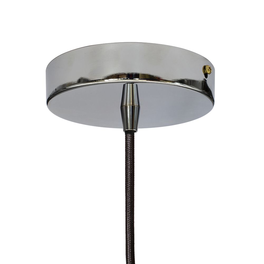 Soho Lighting Nickel Decorative Bulb Holder with Black Round Cable - Elesi