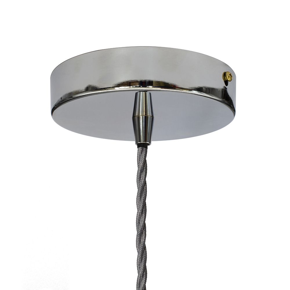 Soho Lighting Nickel Decorative Bulb Holder with Grey Twisted Cable - Elesi