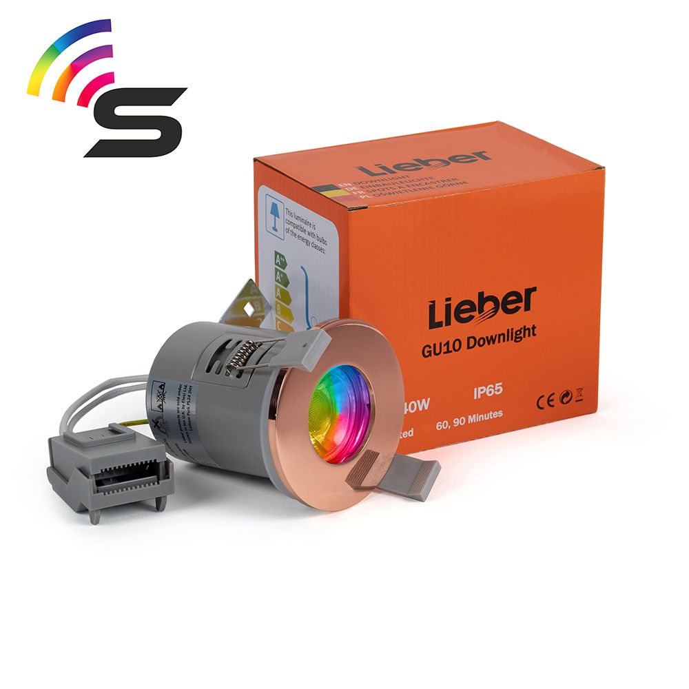 Lieber Copper IP65 Fire Rated Colour Changing Smart Downlight - Elesi