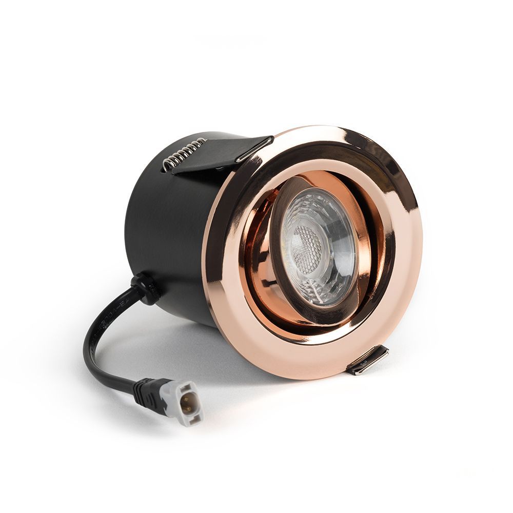 2.8K Adjustable Rose Gold Fire Rated Tiltable LED Downlights Dimmable ...