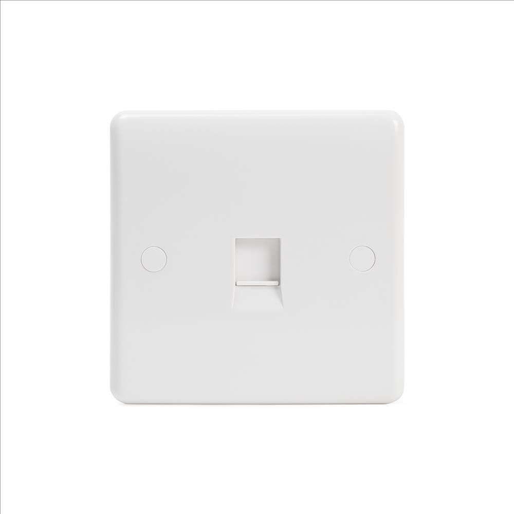 Lieber Silk White 1 Gang Data Socket RJ45 Cat5 | Ethernet Socket - Elesi Lieber Silk White 1 Gang Data Socket RJ45 Cat5 | Ethernet Socket - Elesi