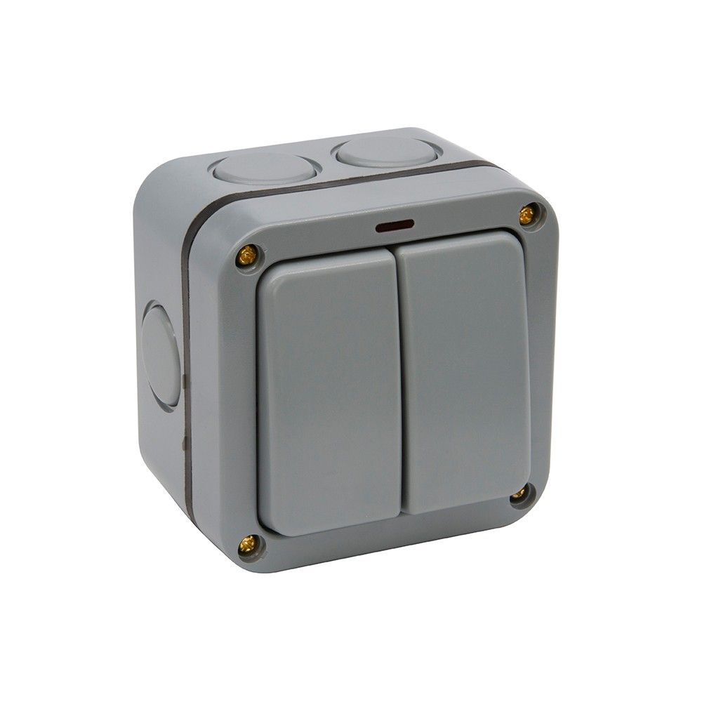 20A 2 Gang 2 Way Outdoor Switch IP66 With Neon | Weatherproof Switch ...
