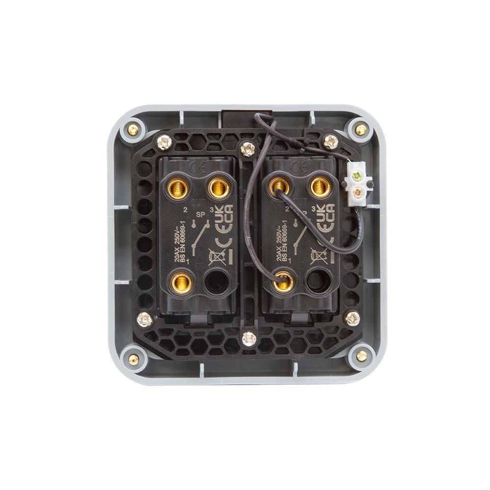 20A 2 Gang 2 Way Outdoor Switch IP66 With Neon | Weatherproof Switch ...