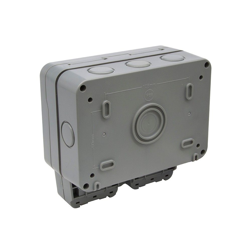 2 Gang Outdoor Socket | Double Weatherproof IP Rated Socket - Elesi 2 Gang Outdoor Socket | Double Weatherproof IP Rated Socket - Elesi