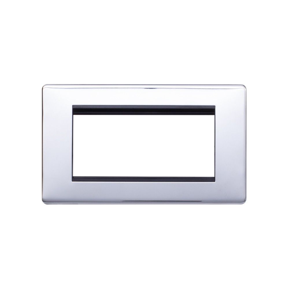 Lieber Polished Chrome Double Data Plate 4 Modules - Black Insert ...