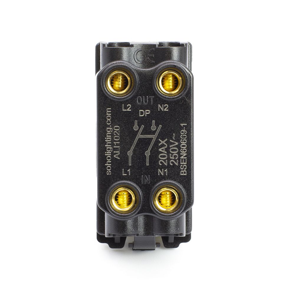 Soho Lighting Black Nickel 20AX Double Pole Grid Switch Module - Elesi