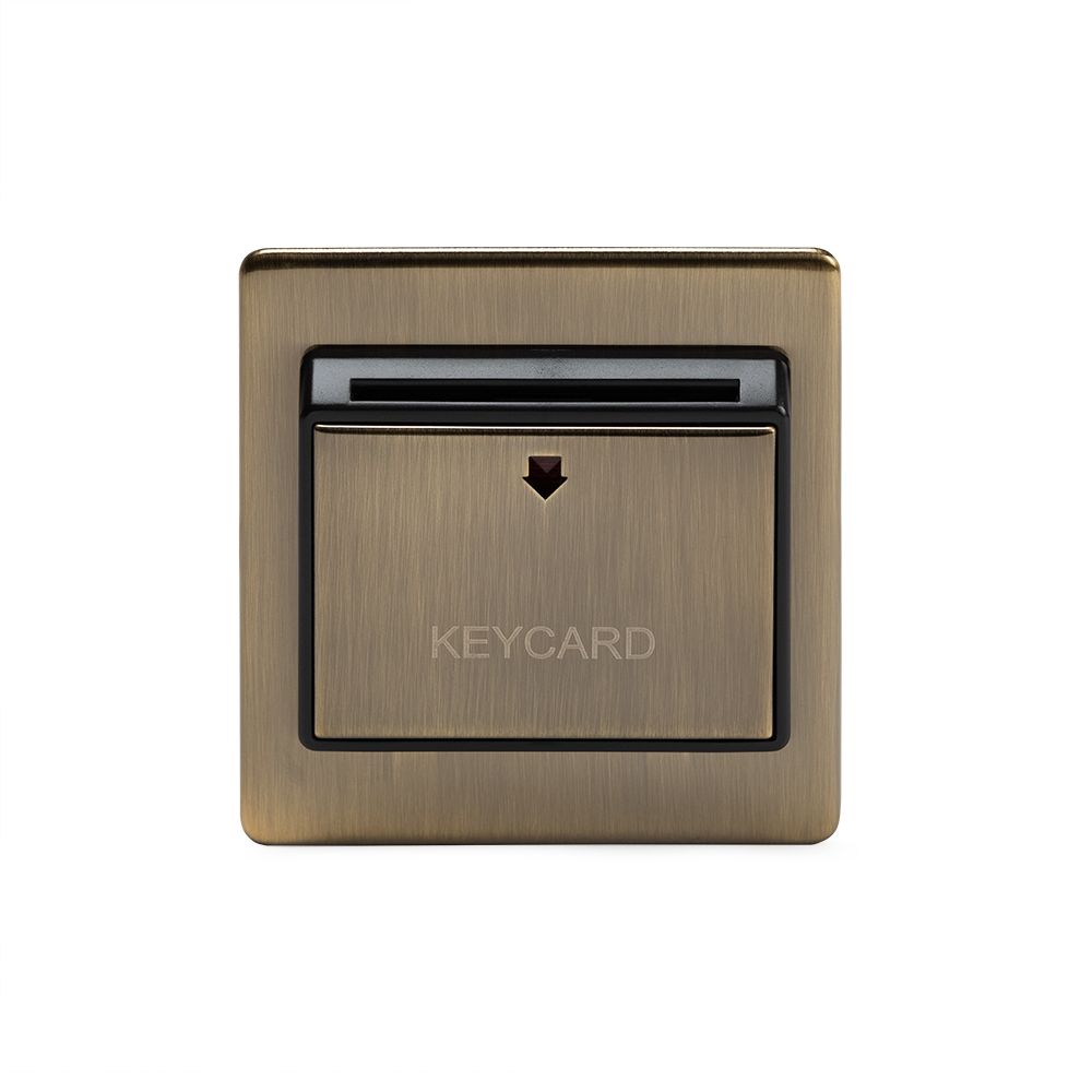 Antique Brass Keycard Black Insert - Elesi