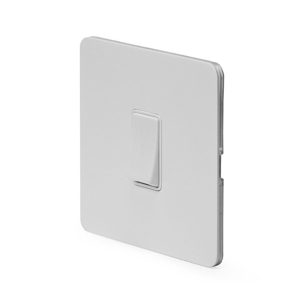 White Metal 1 Gang Light Switch | White Single light switch 2 way 10A ...