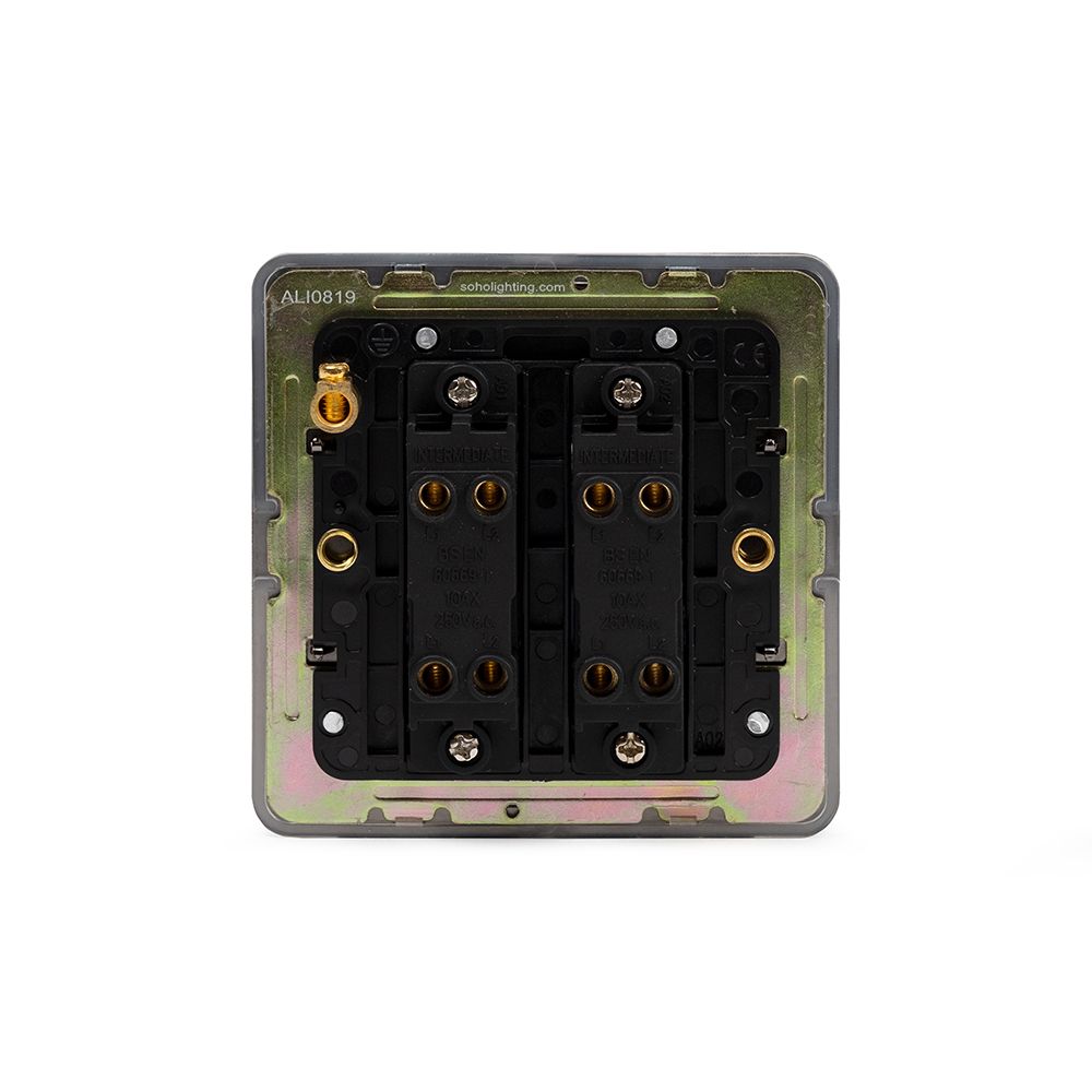 Soho Lighting Black Nickel Flat Plate 2 Gang Intermediate Switch Blk ...