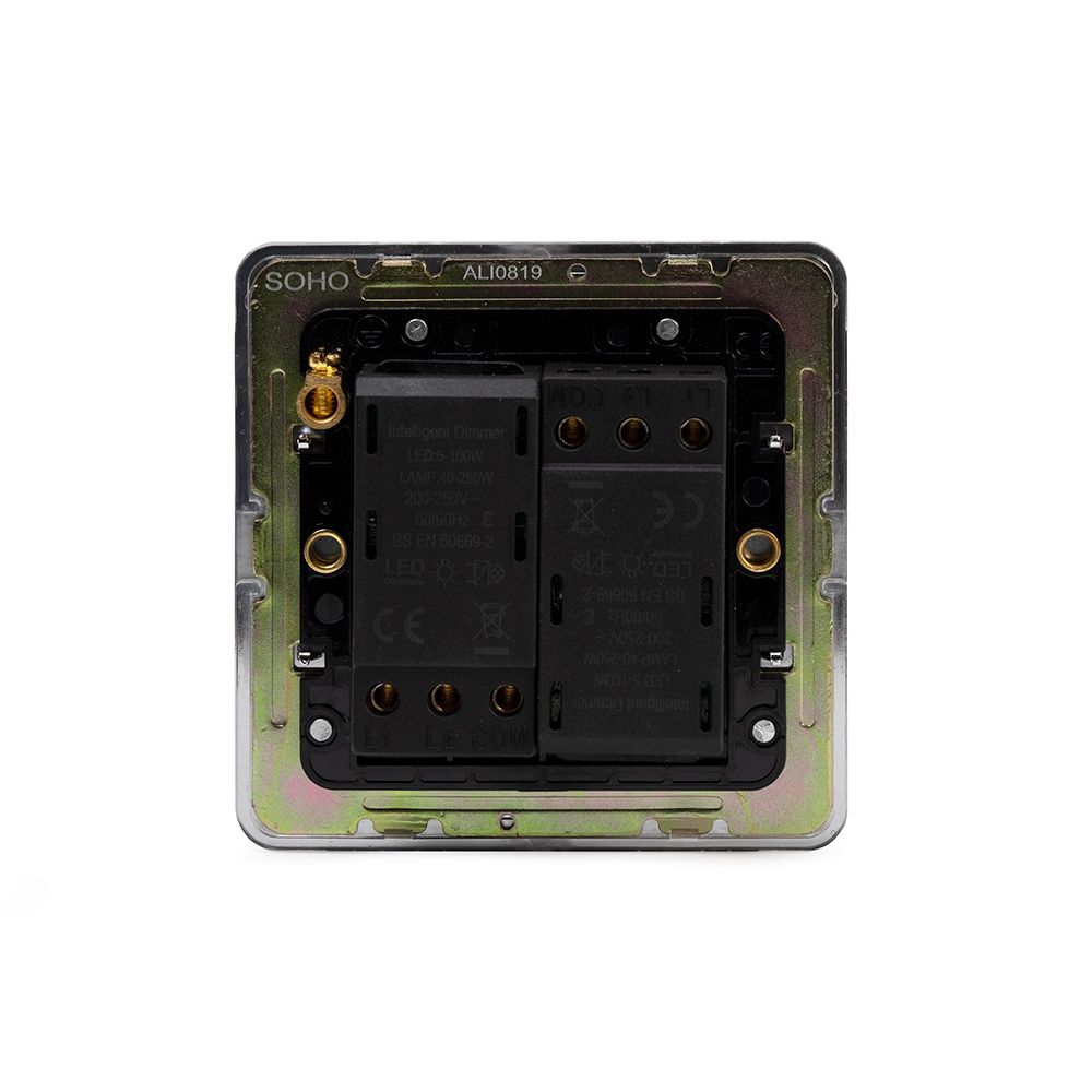 Soho Lighting Polished Chrome Flat Plate 250W 2 Gang 2 Way Trailing ...