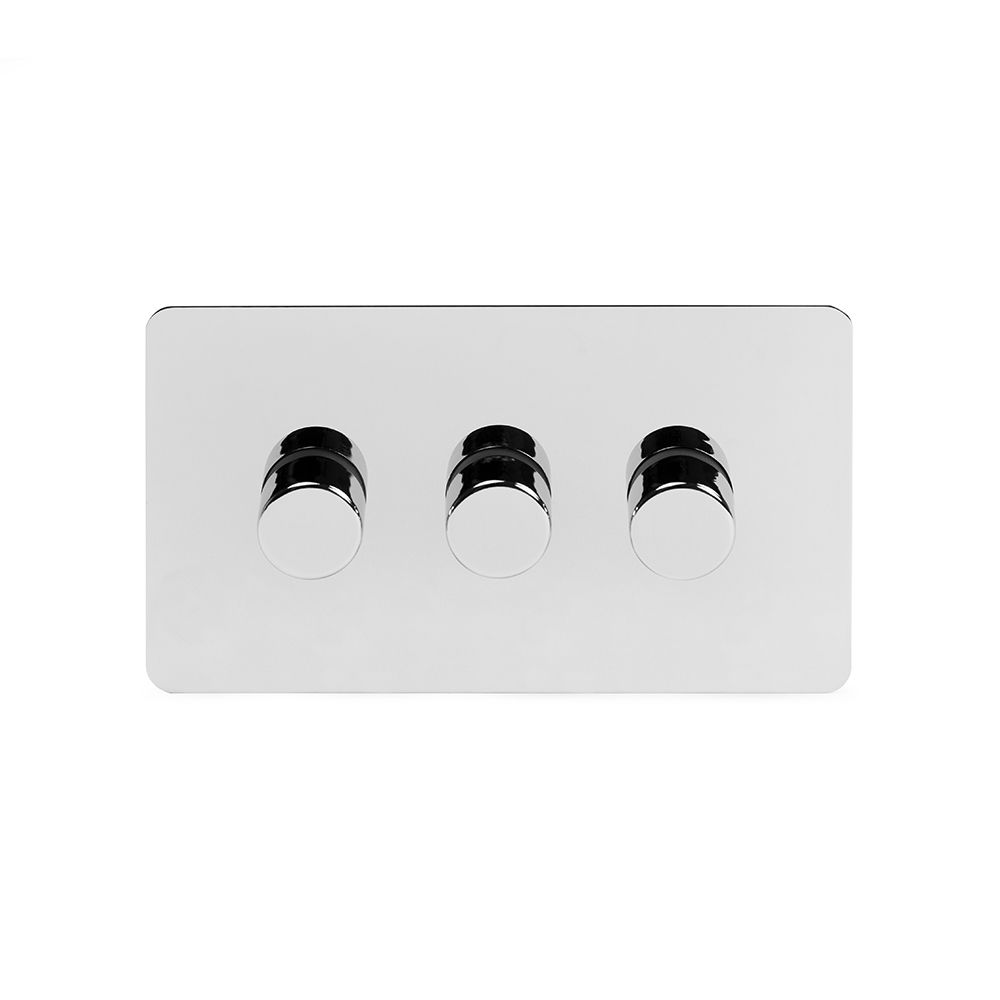 Soho Lighting Polished Chrome Flat Plate 250W 3 Gang 2 Way Trailing ...