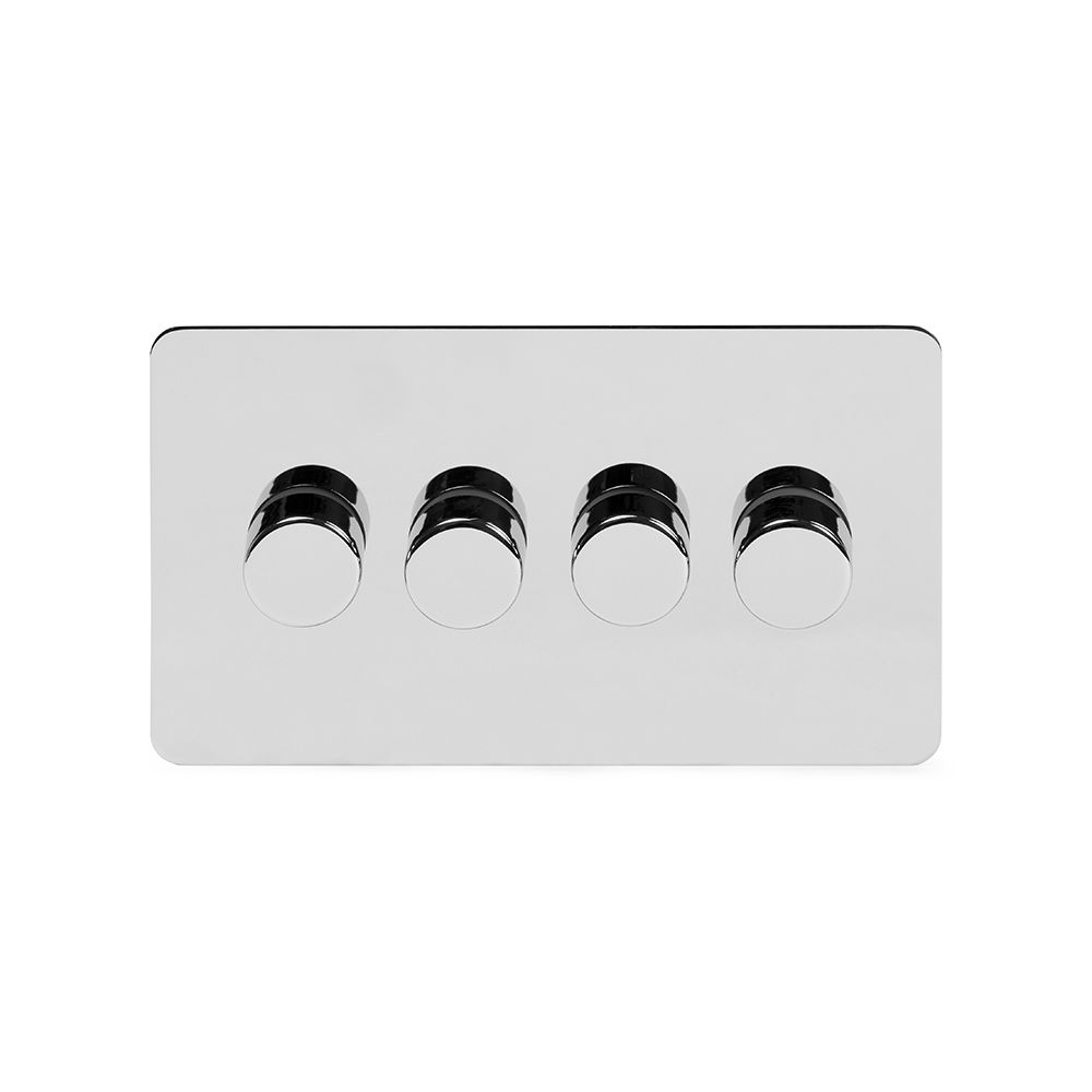 Soho Lighting Polished Chrome Flat Plate 250W 4 Gang 2 Way Trailing ...