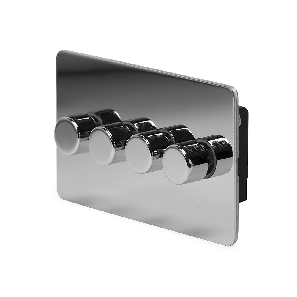 Soho Lighting Polished Chrome Flat Plate 250W 4 Gang 2 Way Trailing ...