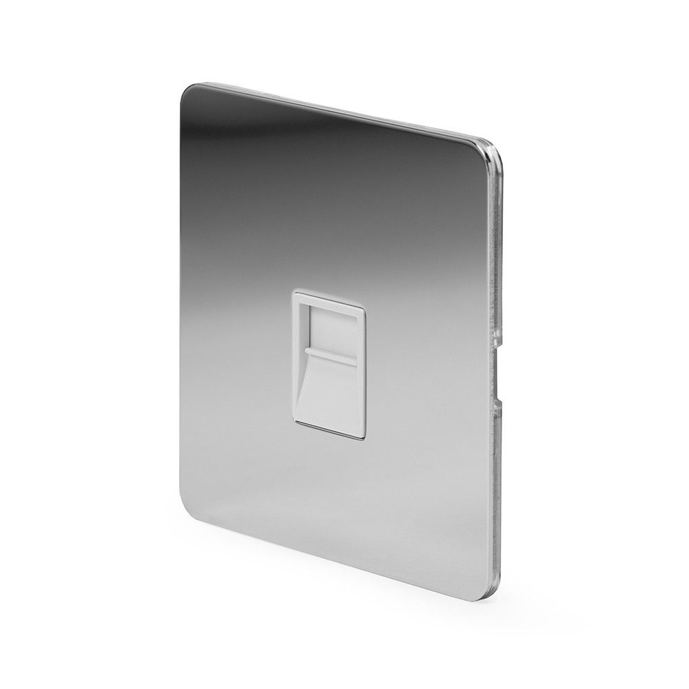 Soho Lighting Polished Chrome Flat Plate 1 Gang Telephone Master Socket ...