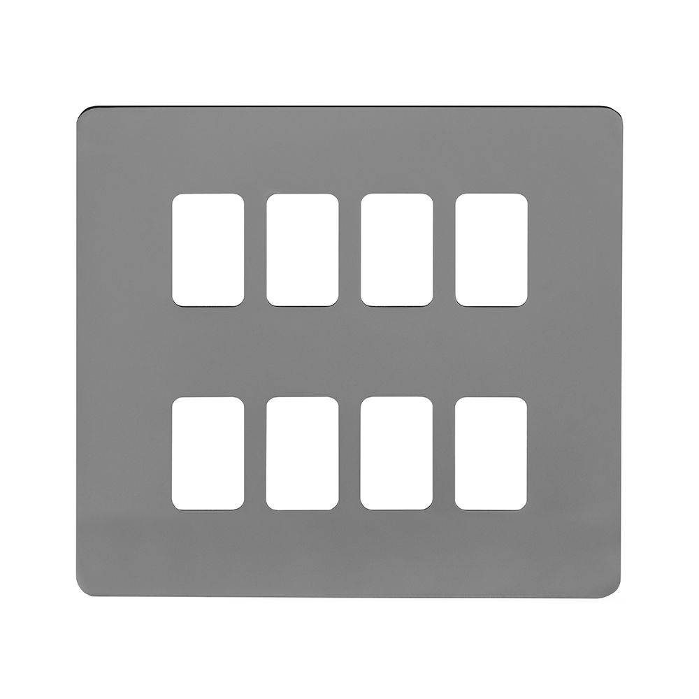 Soho Lighting Black Nickel Flat Plate 8 Gang Grid Switch Plate ...