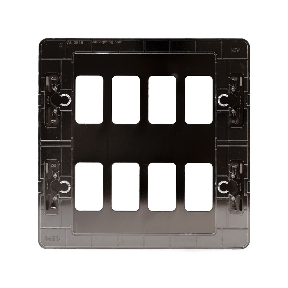 Soho Lighting Black Nickel Flat Plate 8 Gang Grid Switch Plate ...