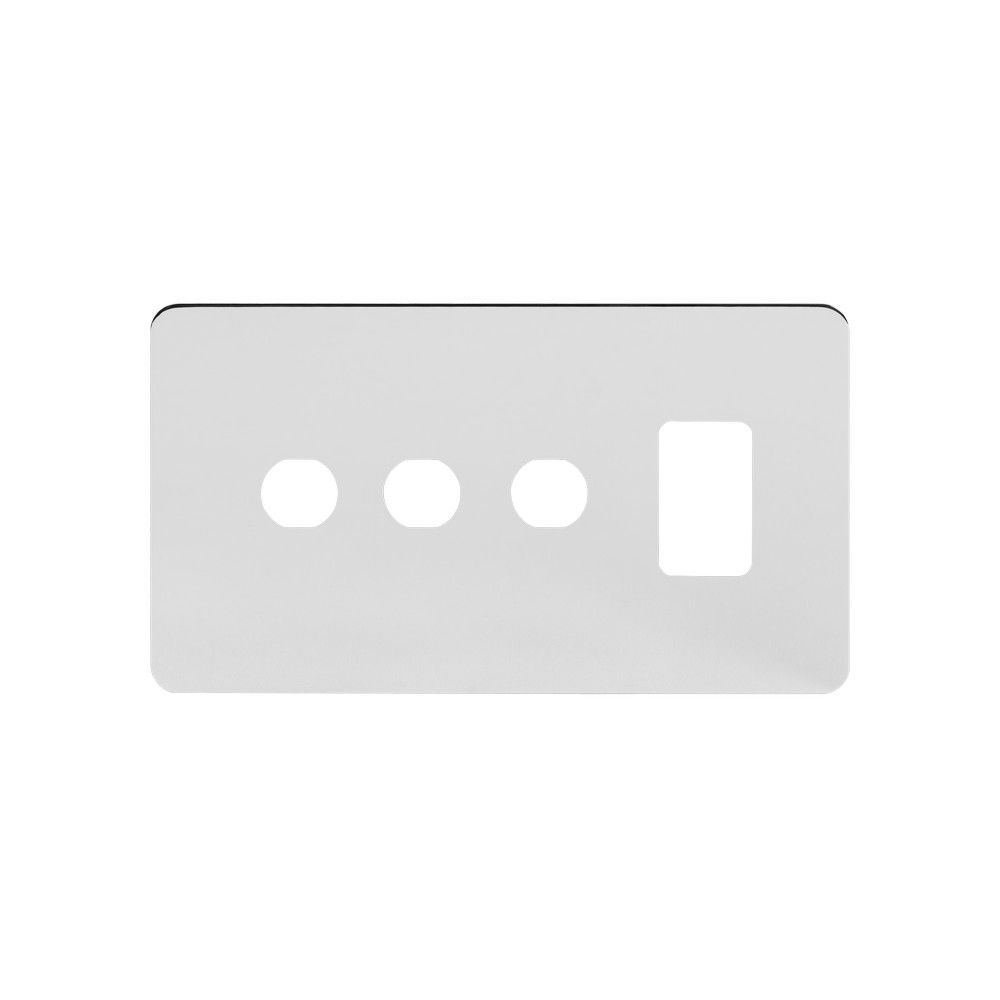 Soho Lighting Polished Chrome Flat Plate 4 Gang 1RM+3CM Dual Module ...