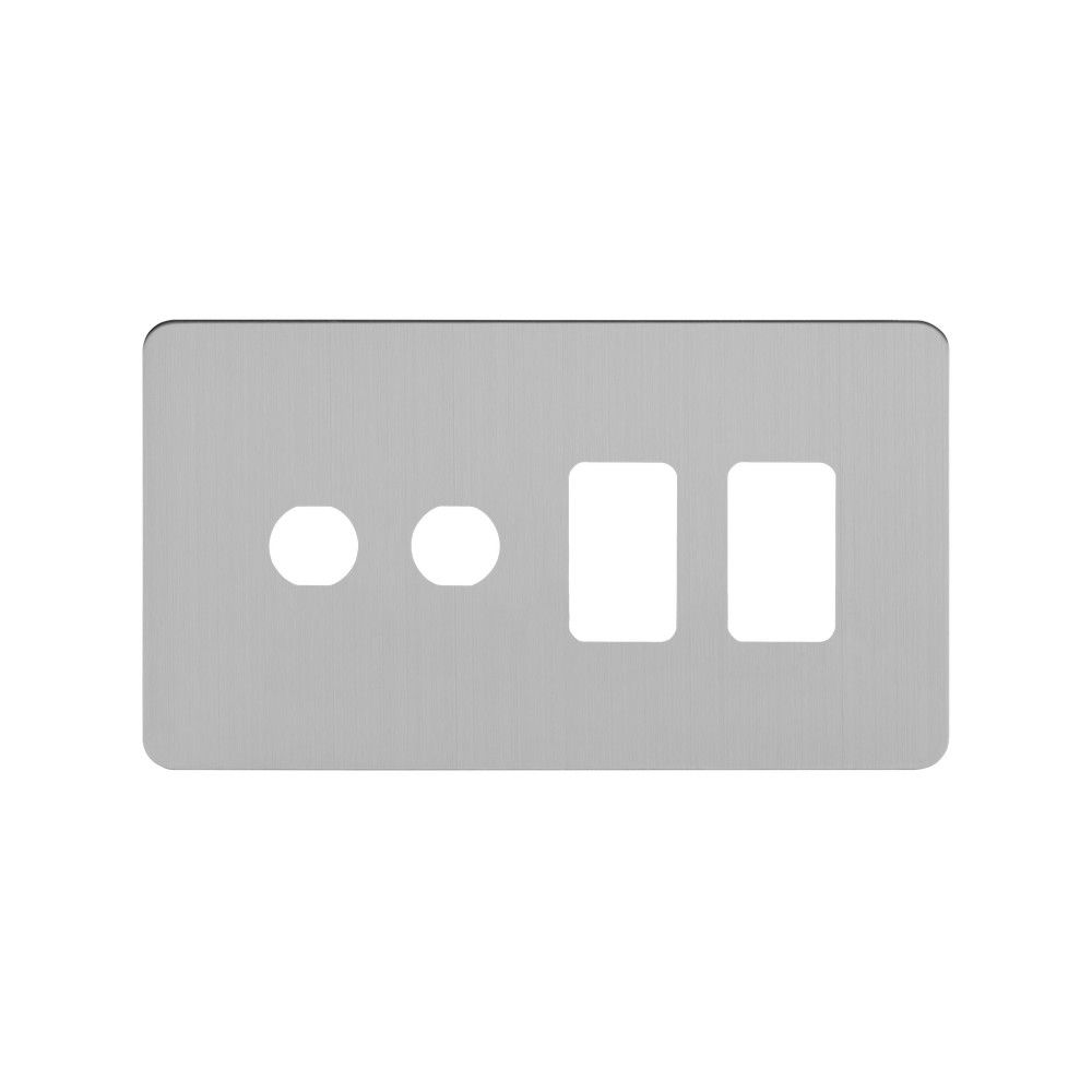 Soho Lighting Brushed Chrome 4 Gang 2RM+2CM Dual Module Grid Switch ...