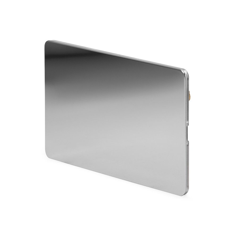 Soho Lighting Polished Chrome Flat Plate Double Blank Plates Screwless ...