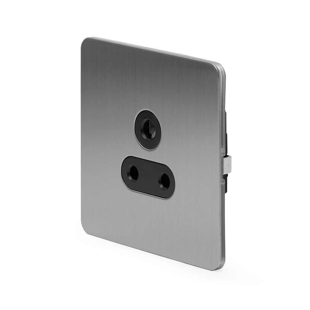 Soho Lighting Brushed Chrome & Black 5 Amp Socket | Brushed Chrome ...