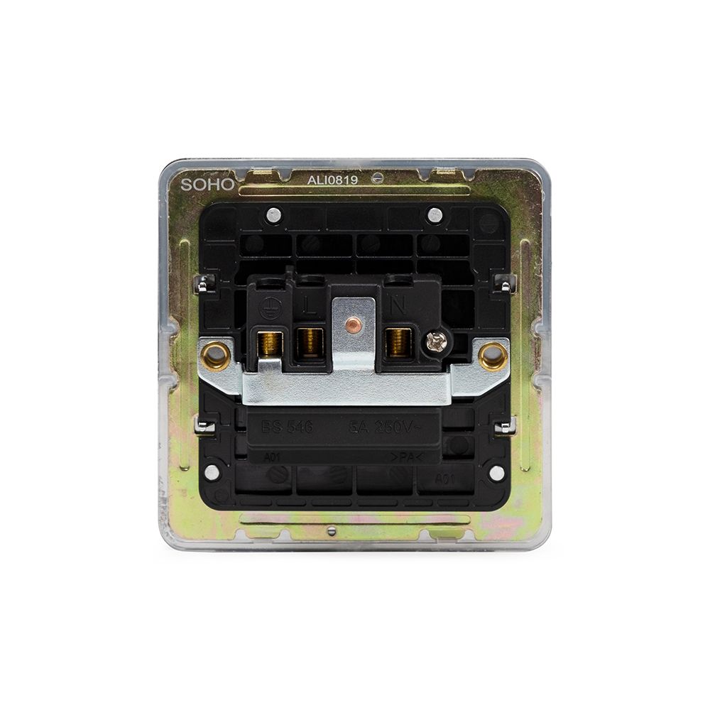 Soho Lighting Polished Chrome & Black 5 Amp Socket | Polished Chrome ...