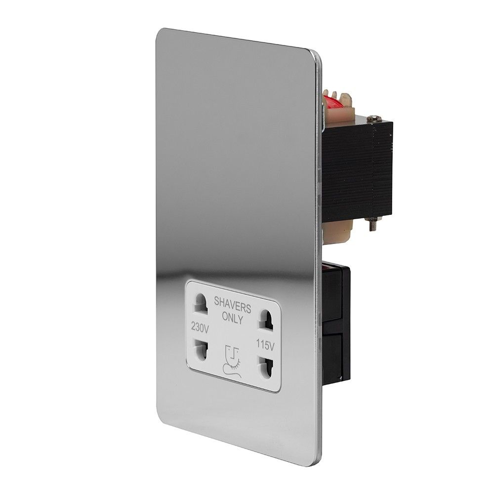 Soho Lighting Polished Chrome Flat Plate Shaver Socket / Toothbrush ...