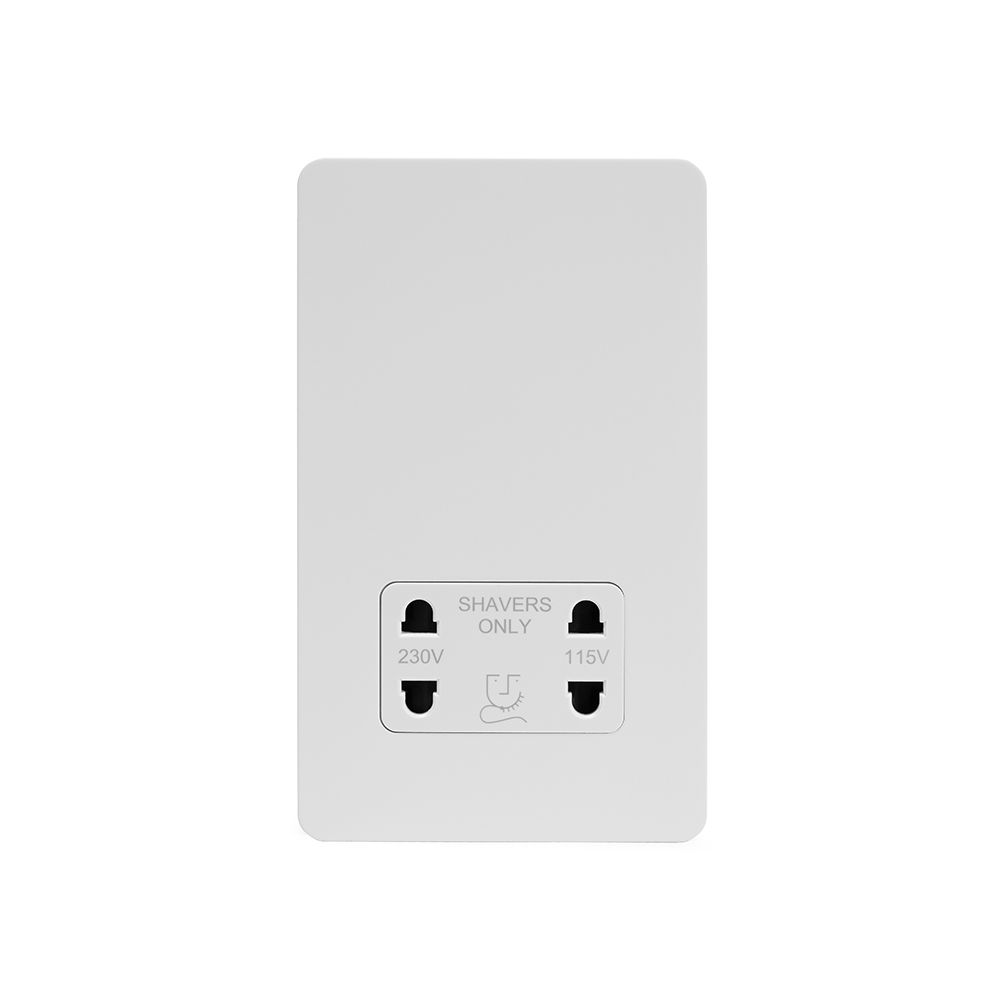 Soho Lighting White Metal Shaver Socket | Toothbrush Socket 230/115V ...