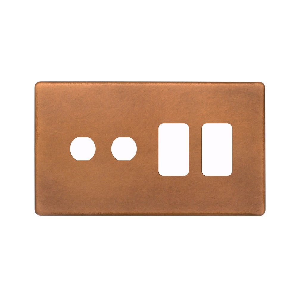 Soho Lighting Antique Copper 4 Gang 2RM+2CM Dual Module Grid Switch ...