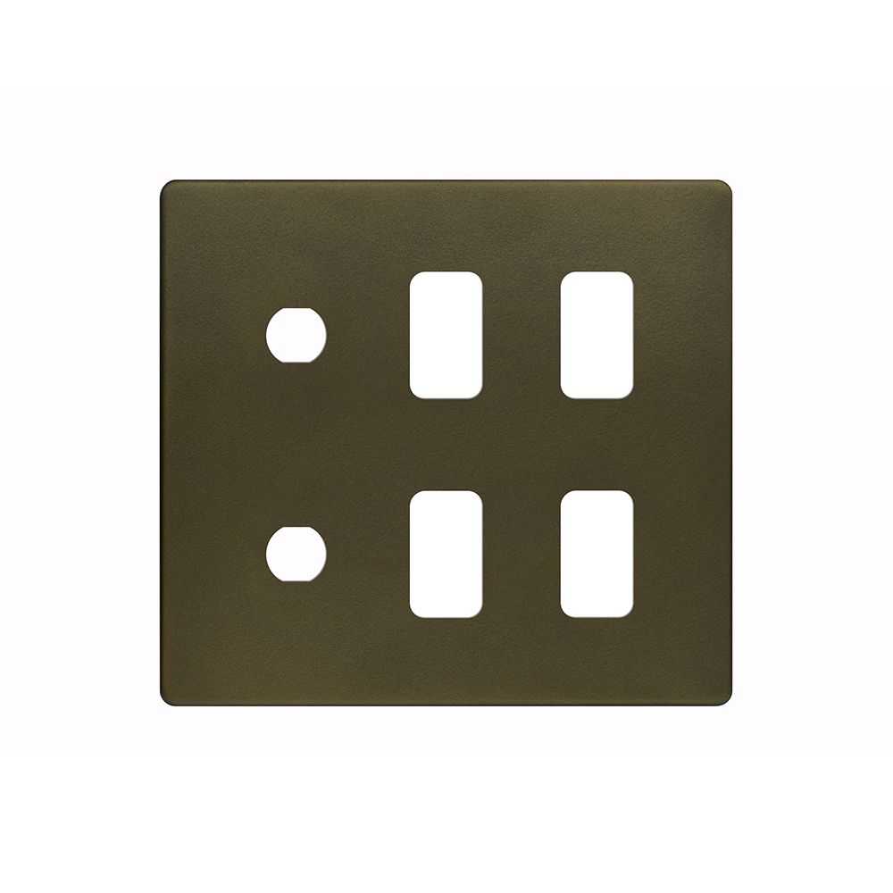 Soho Lighting Bronze 6 Gang 4RM+2CM Dual Module Grid Switch Plate - Elesi