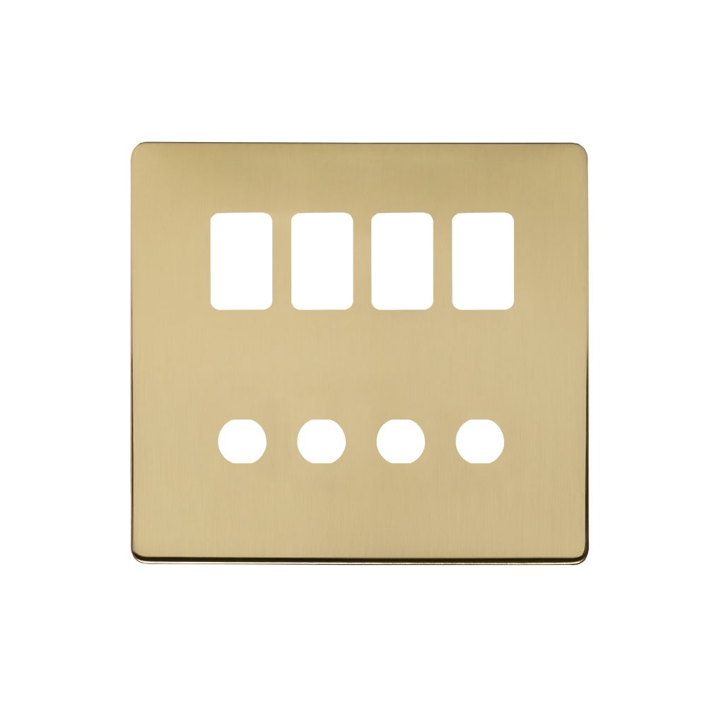 Soho Lighting Brushed Brass 8 Gang 4RM+4CM Dual Module Grid Switch ...
