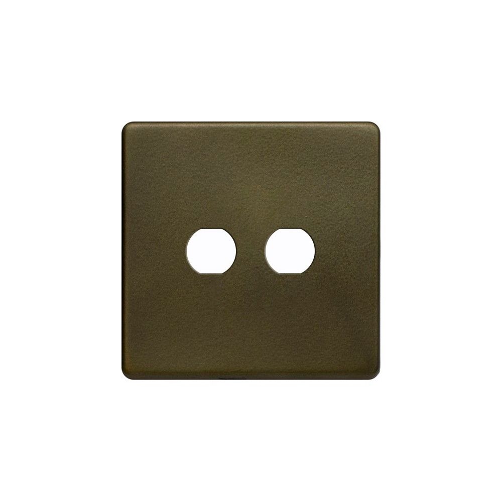 Soho Lighting Bronze 2 Gang CM Circular Module Grid Switch Plate - Elesi