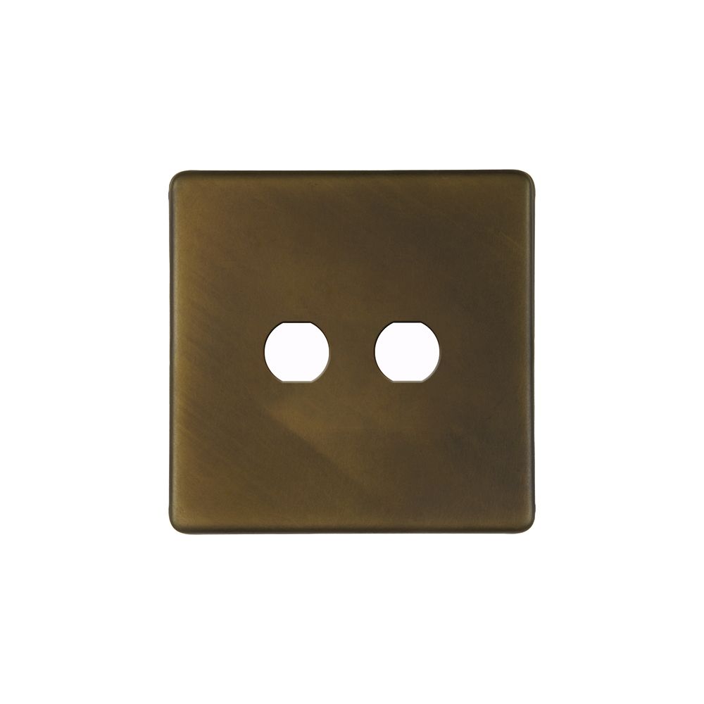 Soho Lighting Vintage Brass 2 Gang CM Circular Module Grid Switch Plate ...