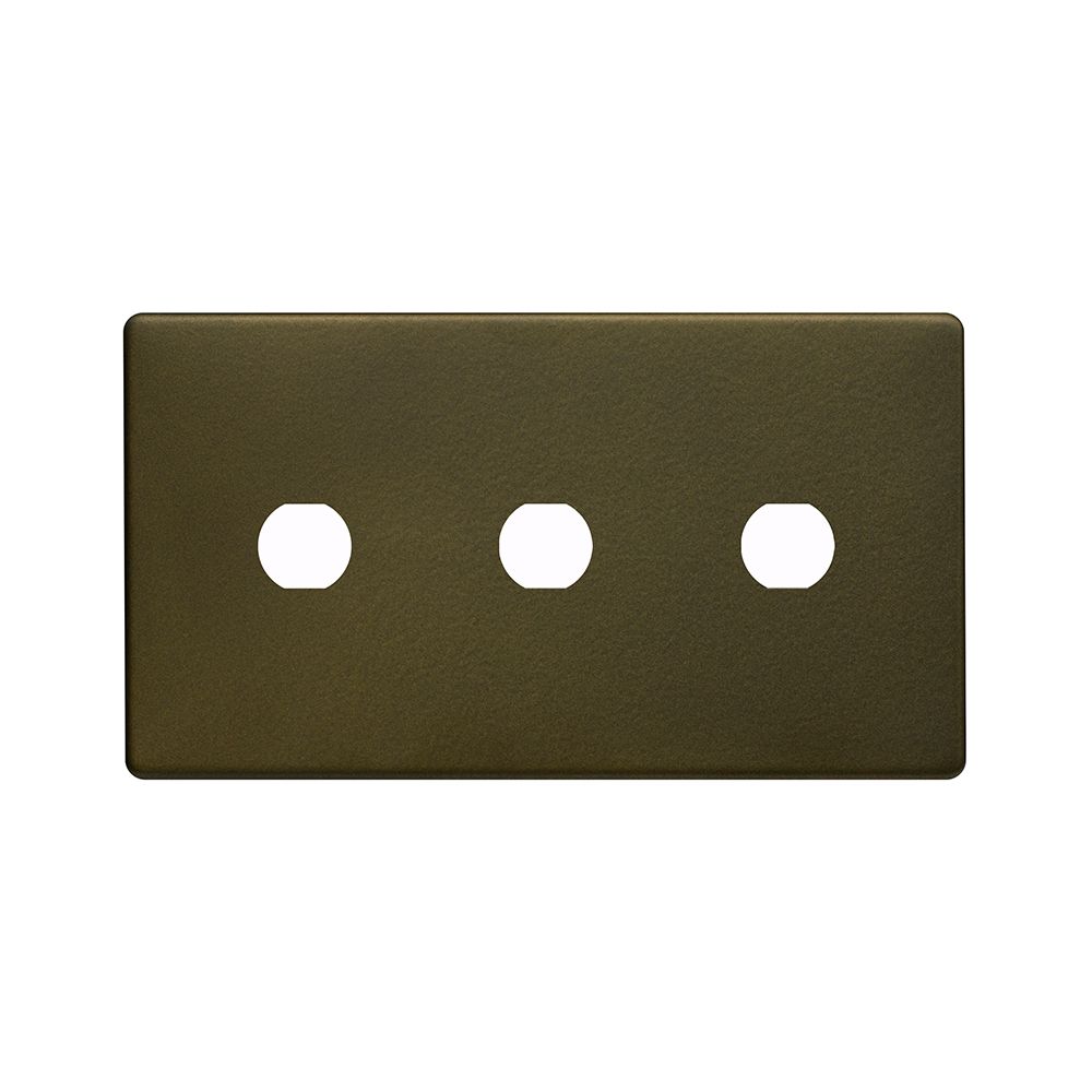 Soho Lighting Bronze 3 Gang CM Circular Module Grid Switch Plate - Elesi