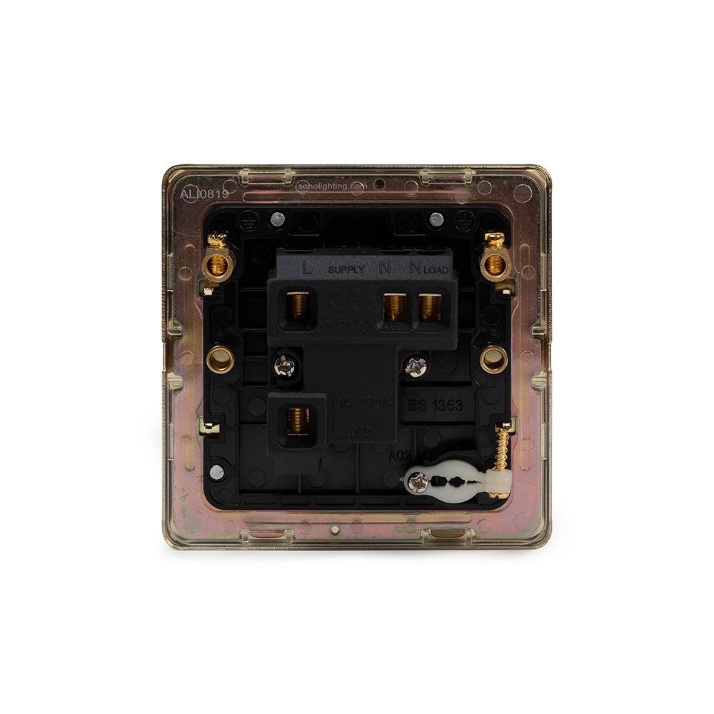 Soho Lighting Brushed Brass 13A Unswitched Connection Unit Flex Outlet ...