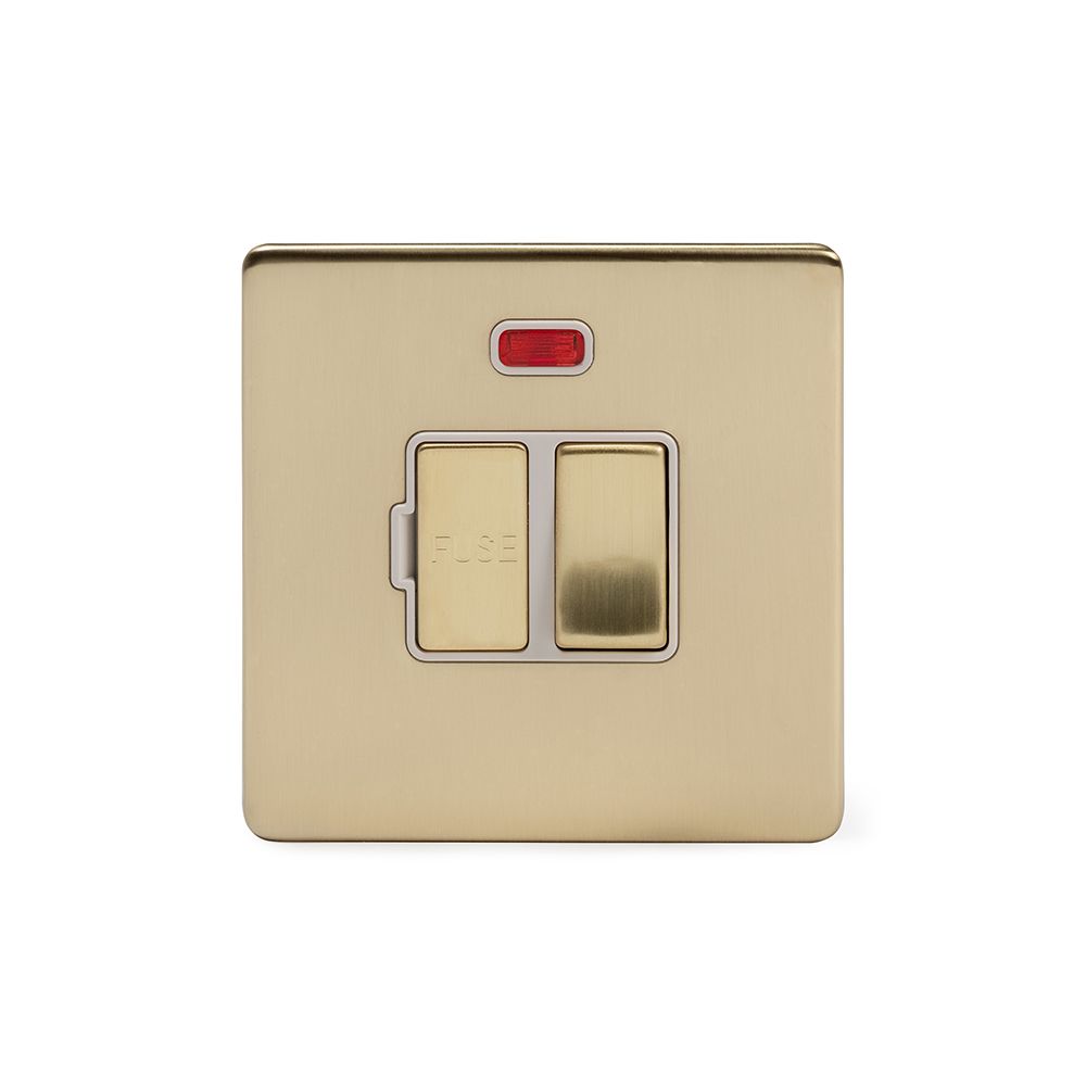 Soho Lighting Brushed Brass 13A Switched Fuse Connection Unit With Neon ...