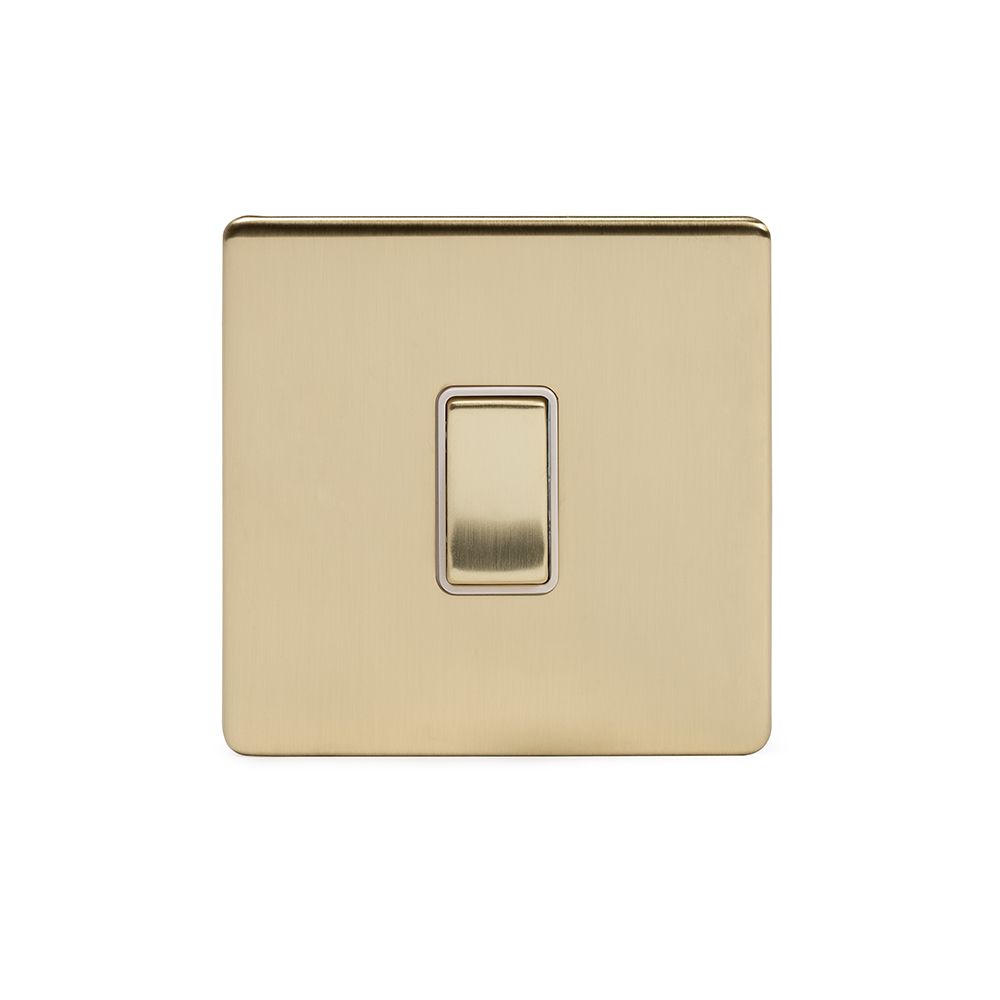 Brushed Brass & White 1 Gang Light Switch | Soho Lighting Brushed Brass ...