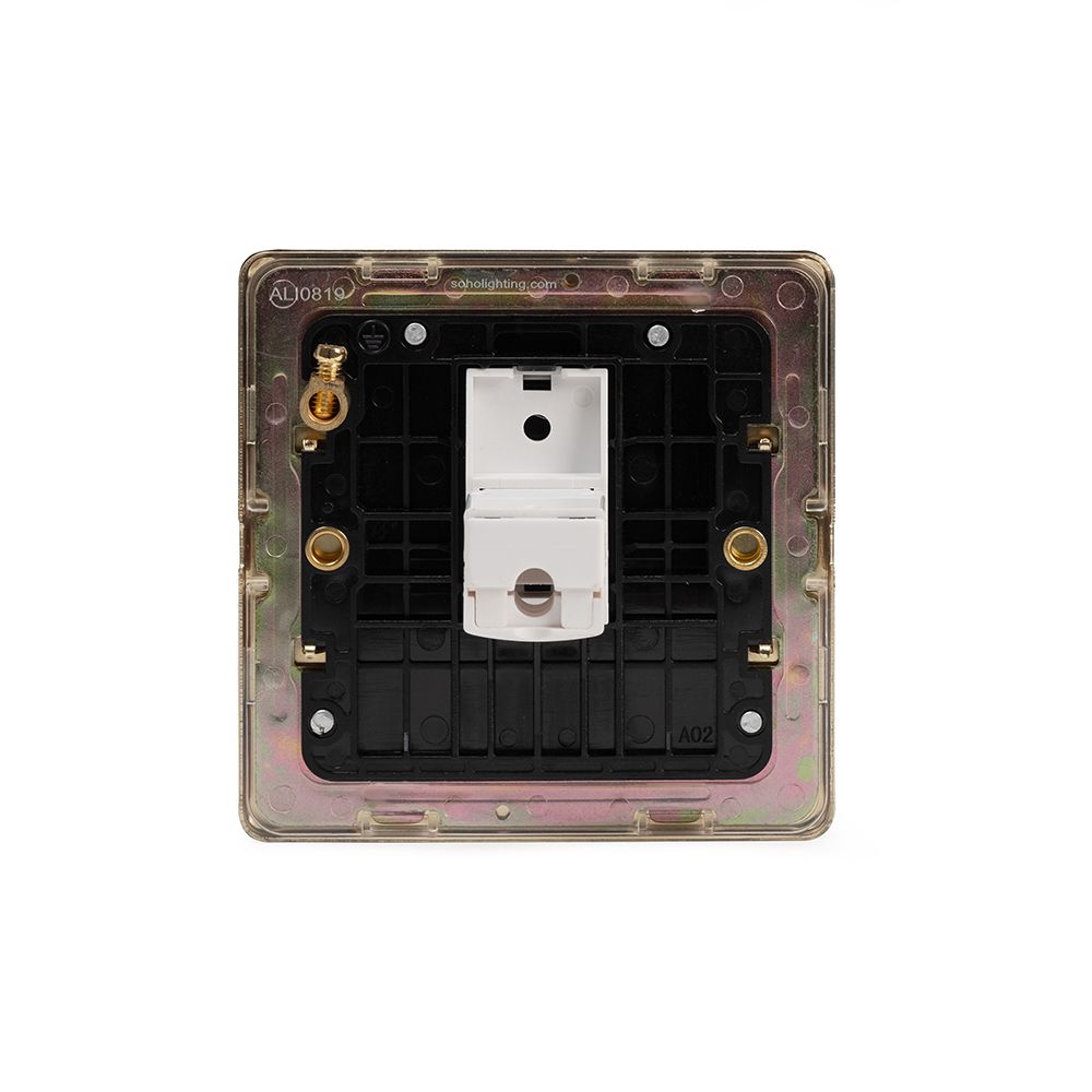 Soho Lighting Brushed Brass 1 Gang Data Socket RJ45 Ethernet Cat5 Black ...