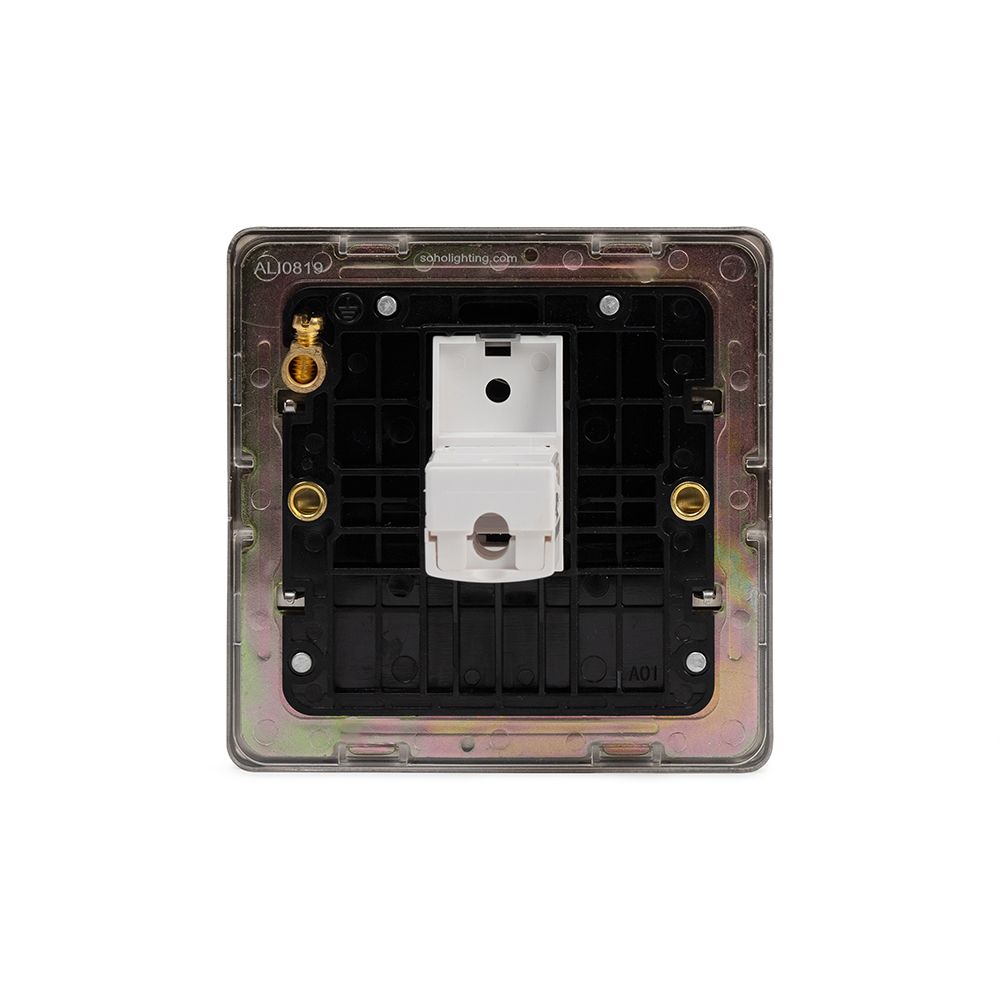 Soho Lighting Brushed Chrome 1 Gang Data Socket RJ45 Ethernet Cat5 Blk ...