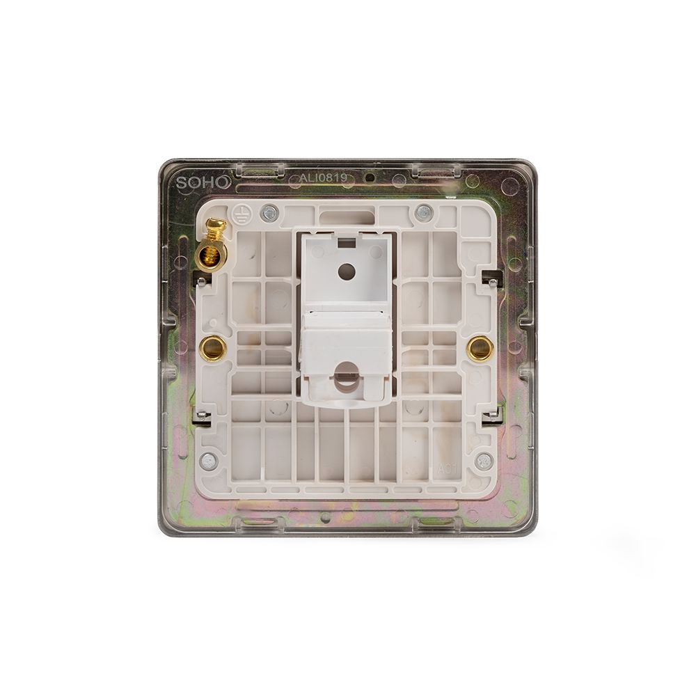 Soho Lighting Brushed Chrome 1 Gang Data Socket RJ45 Ethernet Cat5 Wht ...