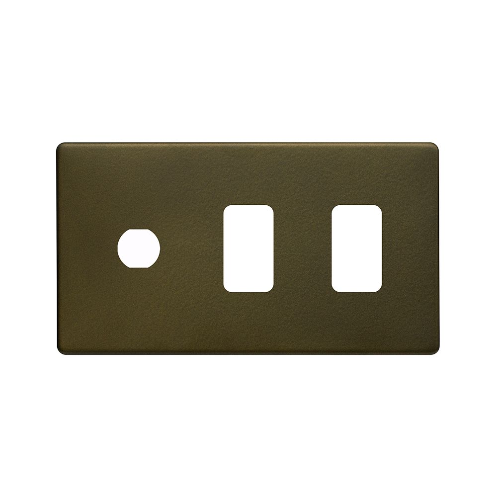 Soho Lighting Bronze 3 Gang 2RM+1CM Dual Module Grid Switch Plate - Elesi