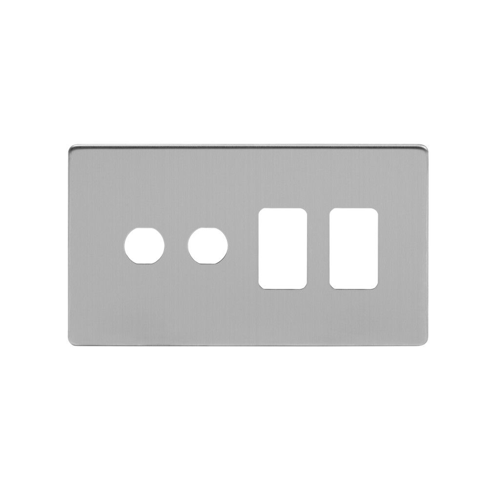 Soho Lighting Brushed Chrome 4 Gang 2RM+2CM Dual Module Grid Switch ...