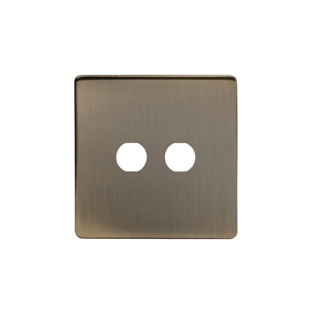Soho Lighting Antique Brass 2 Gang CM Circular Module Grid Switch Plate ...