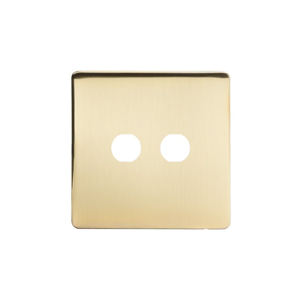 Soho Lighting Brushed Brass 2 Gang CM Circular Module Grid Switch Plate ...