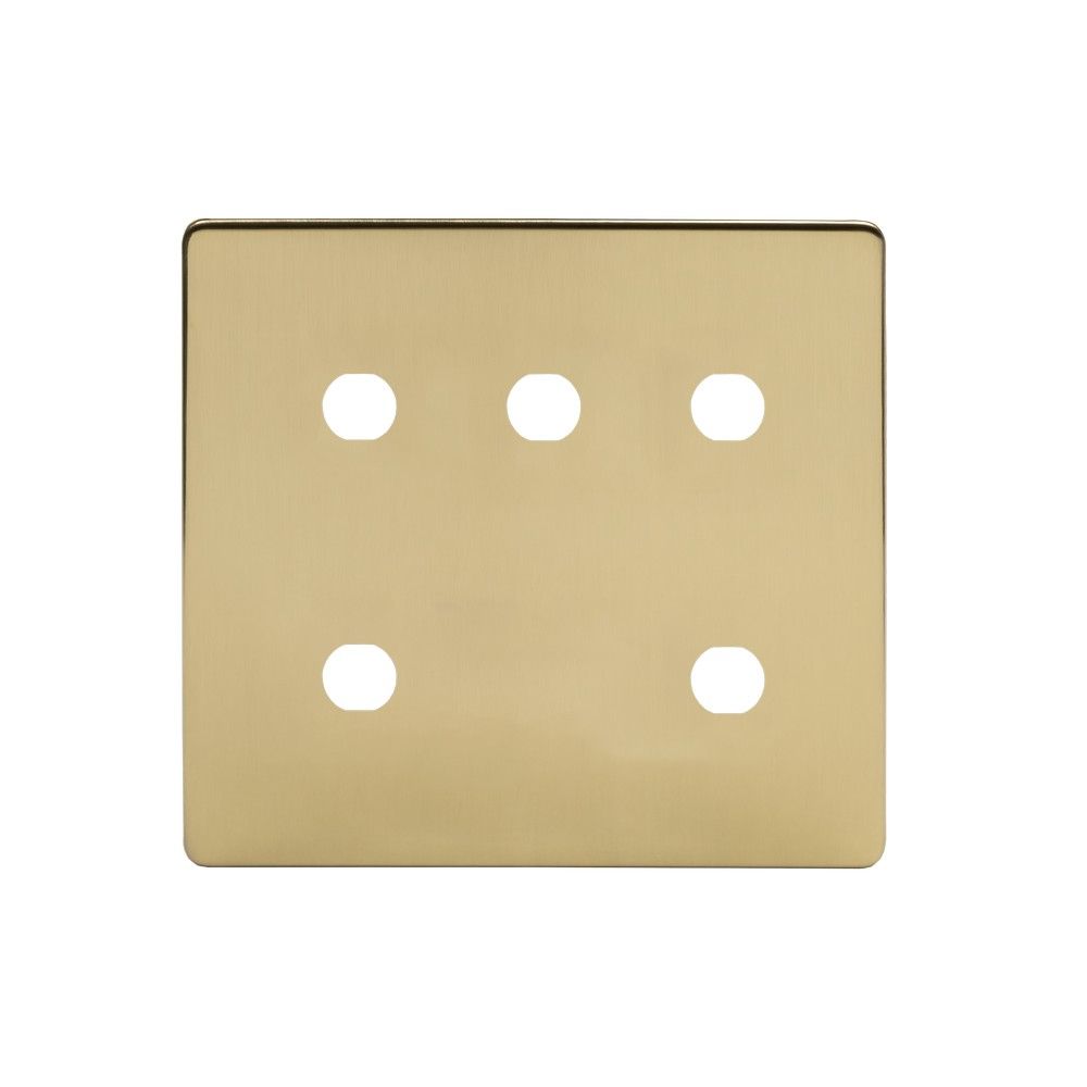 Soho Lighting Brushed Brass 5 Gang CM Circular Module Grid Switch Plate ...