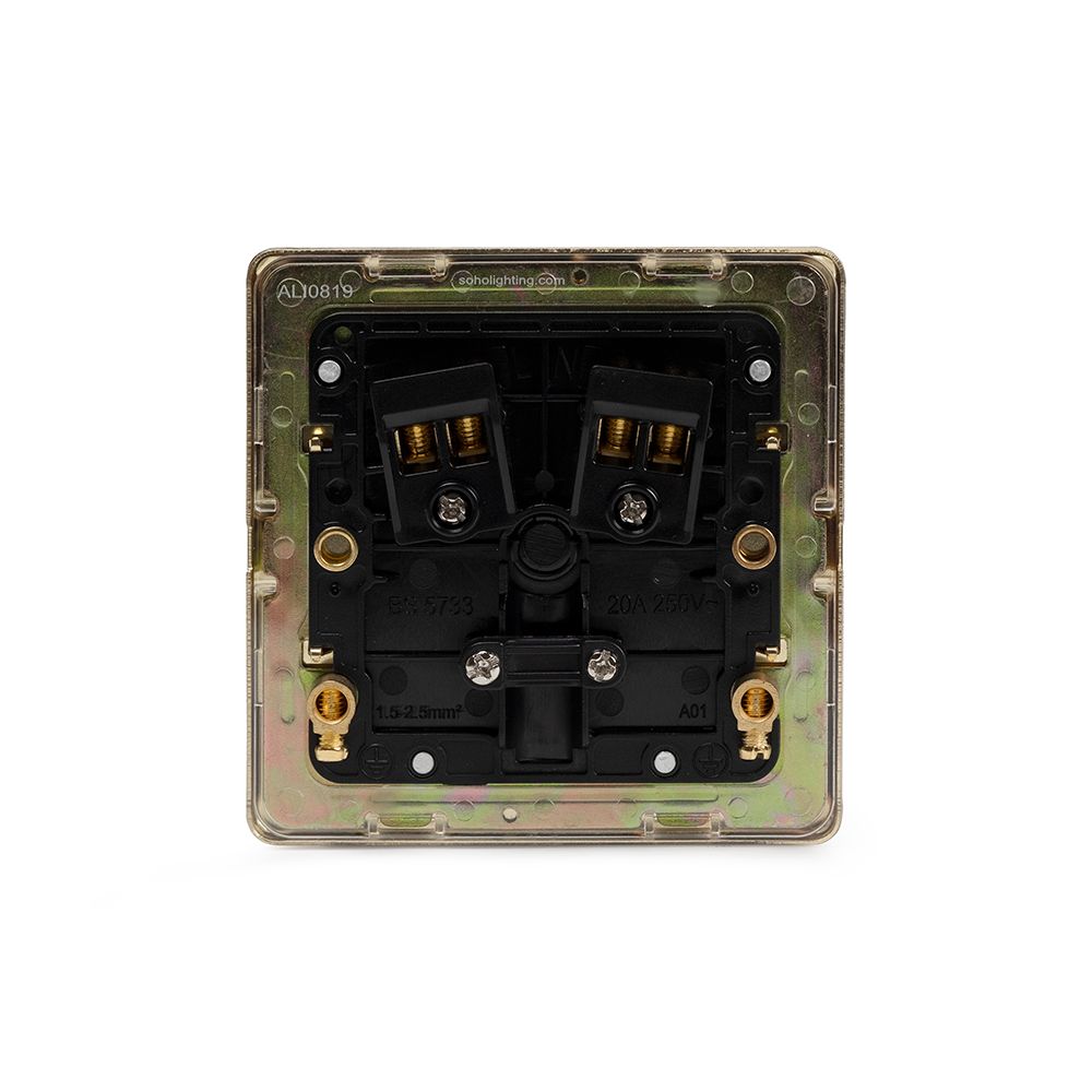 Soho Lighting Brushed Brass 20A Flex Outlet Black Insert Screwless - Elesi