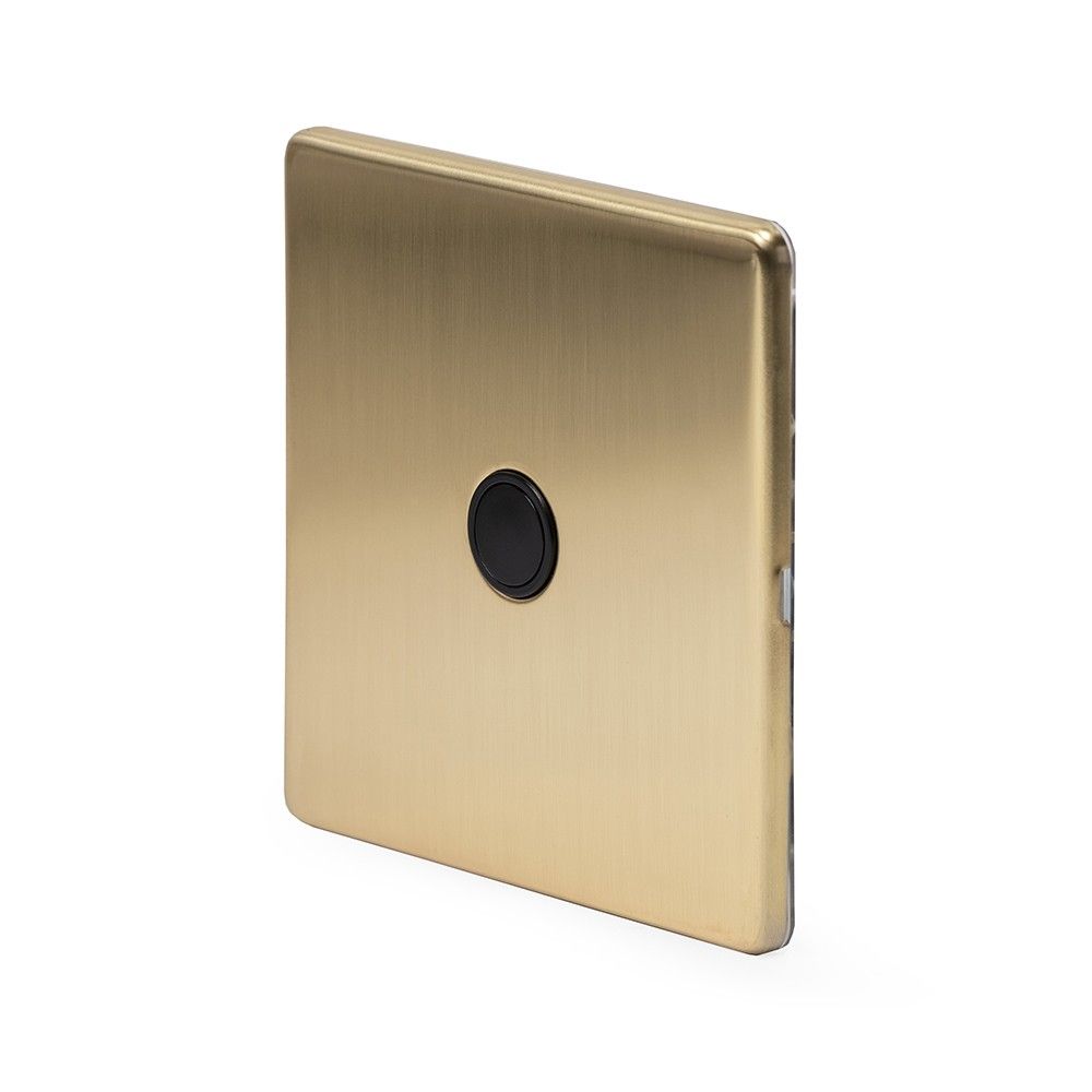 Soho Lighting Brushed Brass 20A Flex Outlet Black Insert Screwless - Elesi