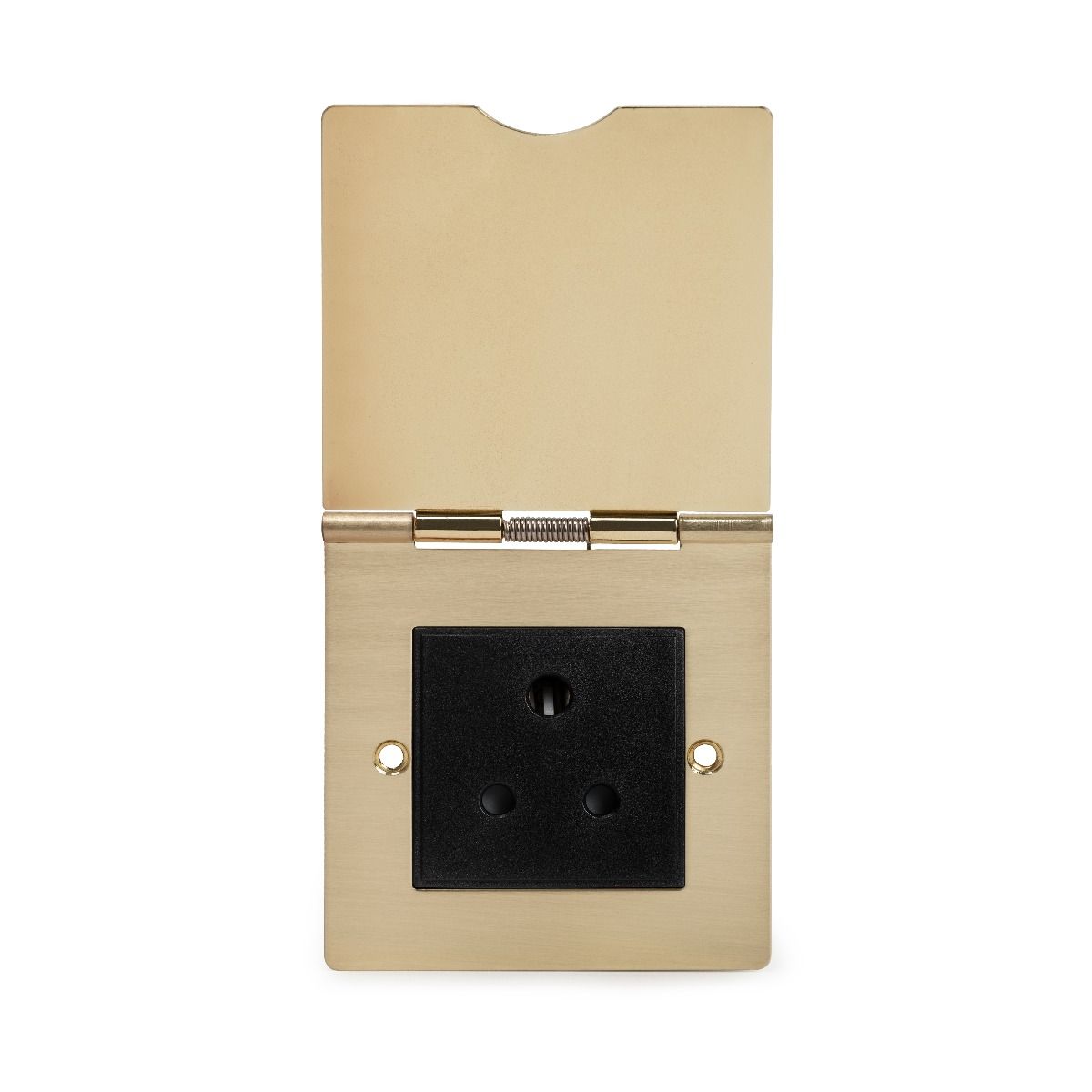 5A 1Gang Euro Module Floor Socket Brushed Brass - Elesi
